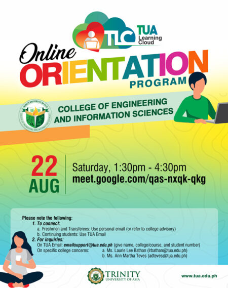 TLC Online Orientation Program Schedule and Links - TUA